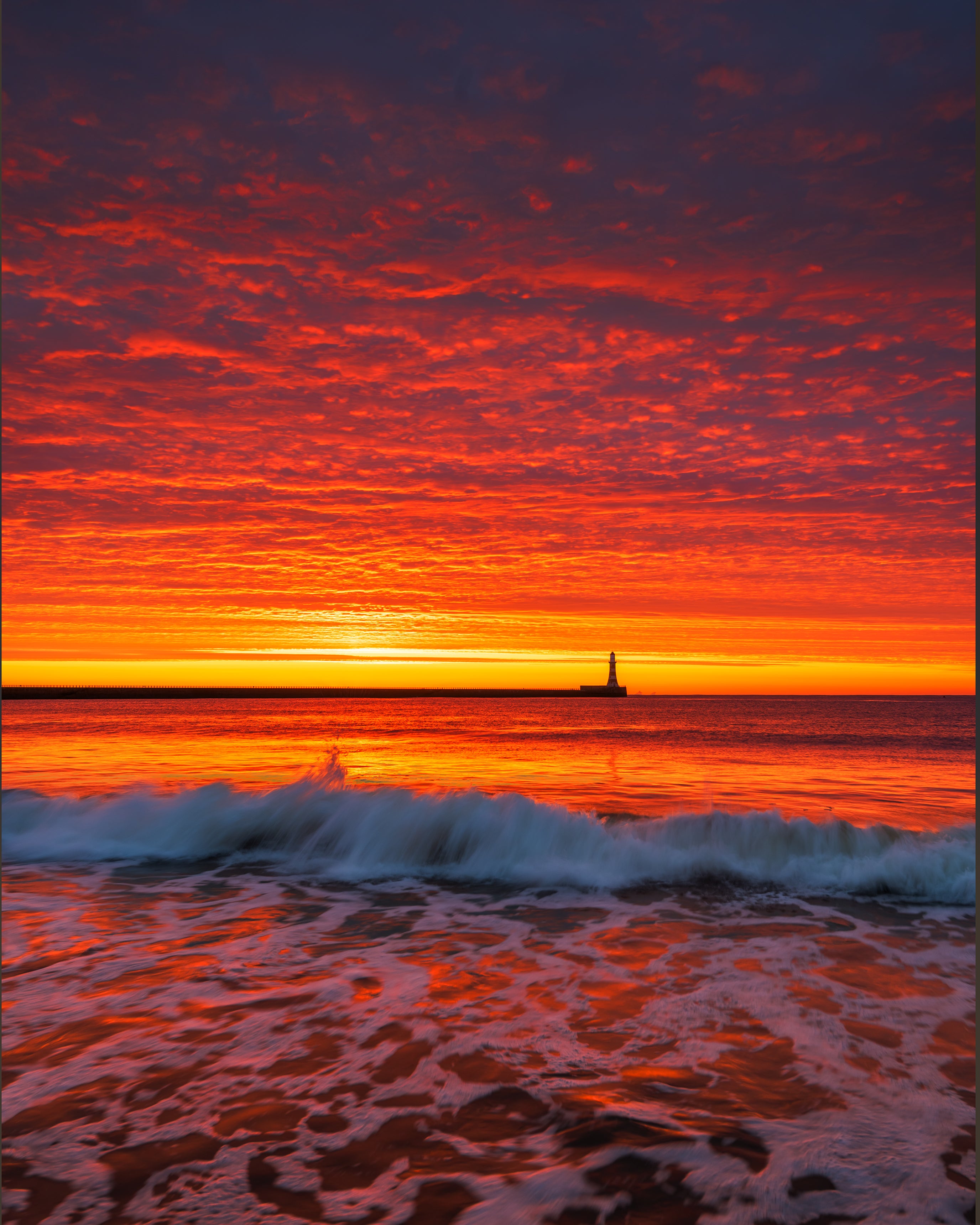 Beautiful fiery sunrise at Roker Beach. – Stevie Landscapes Photography ...